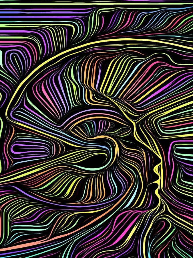 Mind Vortex Woodcut stock illustration. Illustration of philosophy ...
