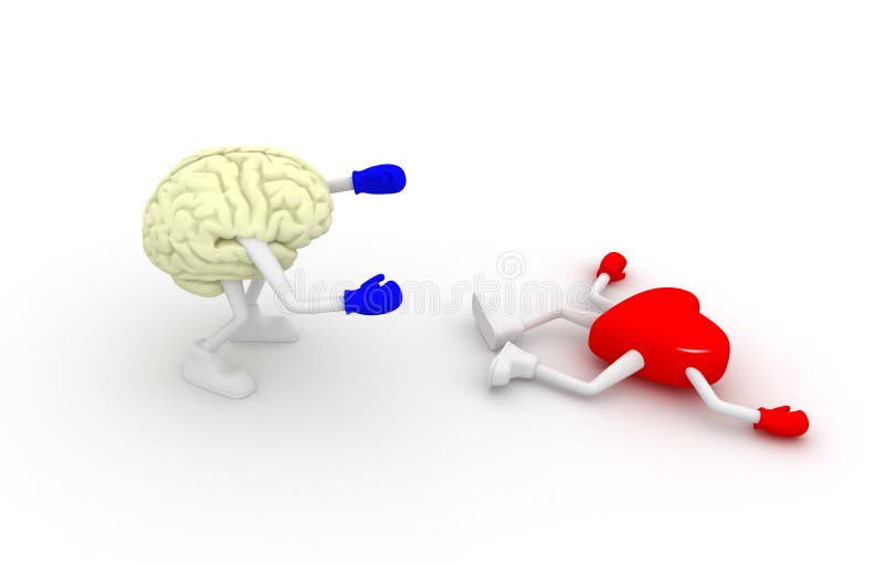 Heart vs Mind stock illustration. Illustration of brain - 28441236