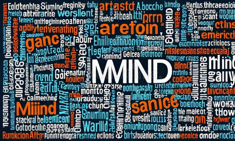 Mind word cloud background stock illustration. Illustration of shades ...