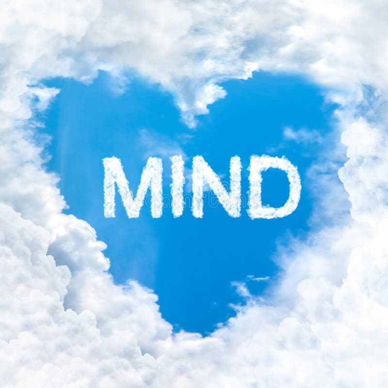 Mind Word Cloud Blue Sky Background only Stock Image - Image of ...