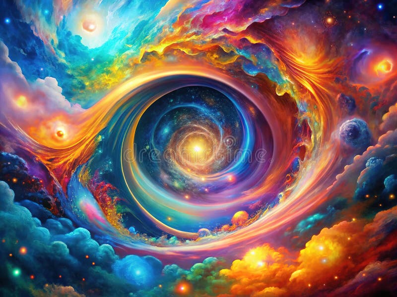 Mindbending Panoramic Vortex Psychedelic Fantasy Stock Illustrations ...