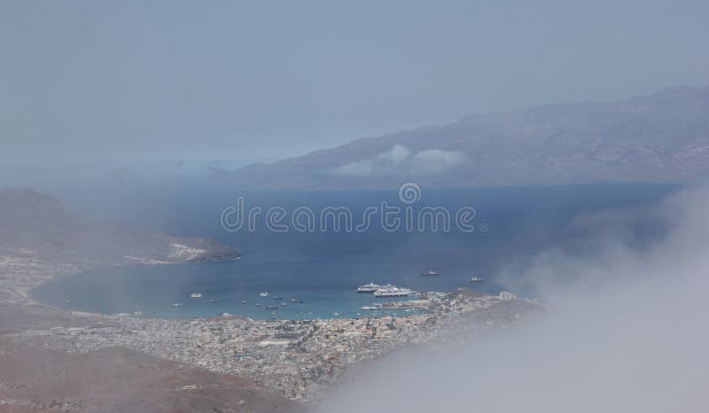 Mindelo stock photo. Image of boat, harbour, cloudy, cape - 53780714