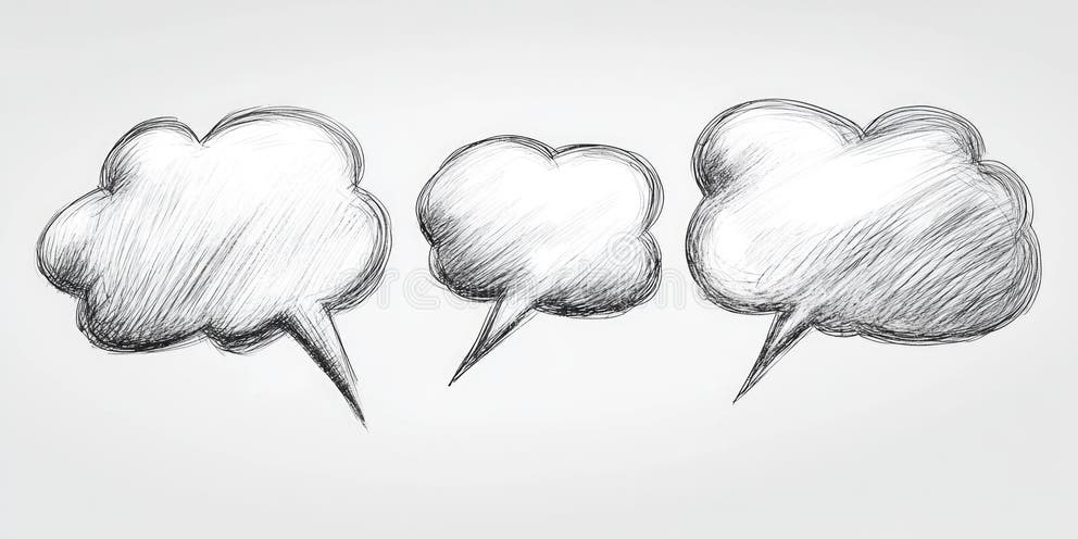 Mindful Clouds: a Graphic Representation of Thought and Speech Stock ...