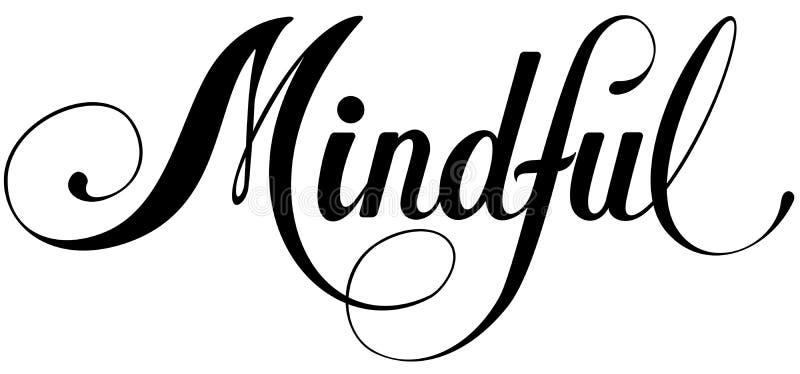 Mindful - Custom Calligraphy Text Stock Vector - Illustration of swirl ...