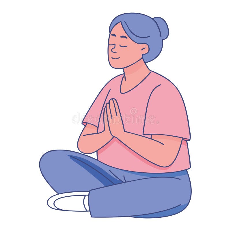 Mindful Meditation Pose Vector Stock Vector - Illustration of vector ...