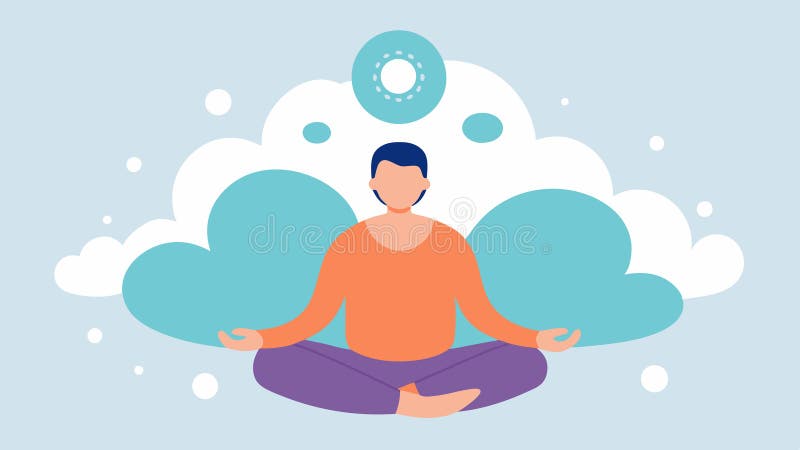 Mindful Meditation a Serene Figure Sitting Crosslegged in a Meditative ...