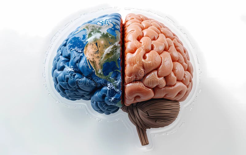 Mindful Planet Representation Showcasing the Union of Human Thought and ...