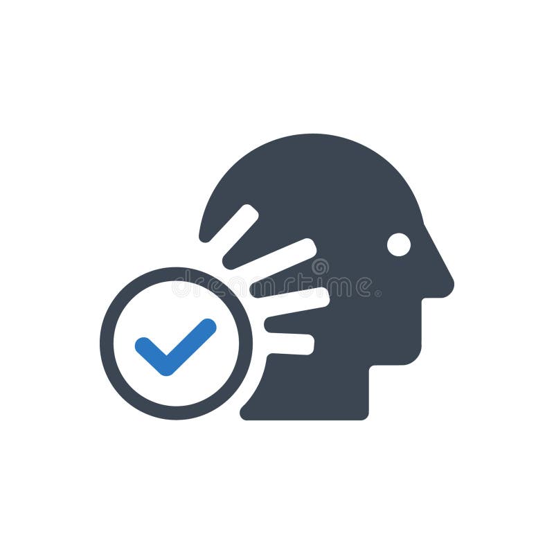 Mindful Thinking Check Icon Stock Vector - Illustration of mental, sign ...