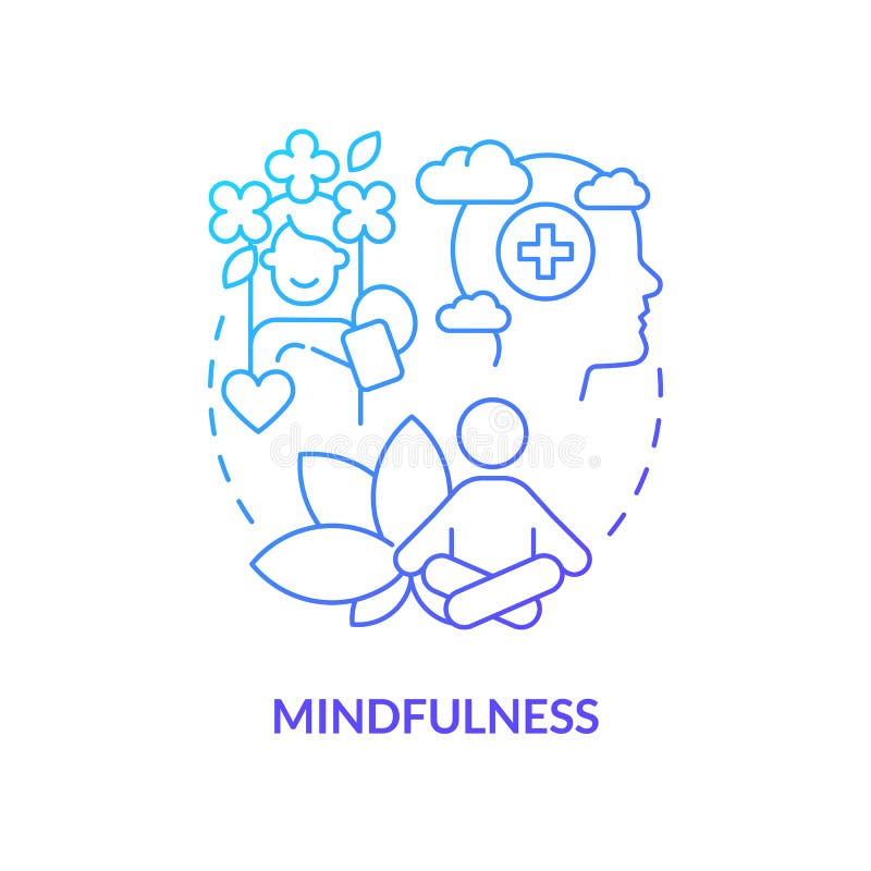 Mindfulness Blue Gradient Concept Icon Stock Vector - Illustration of ...
