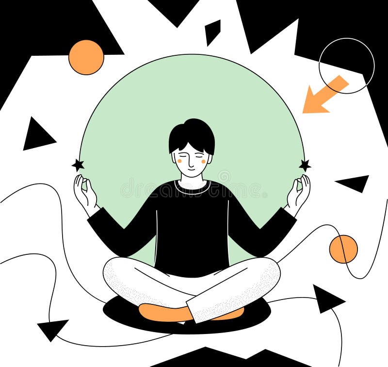 Mindfulness - Modern Vector Cartoon People Characters Illustration ...