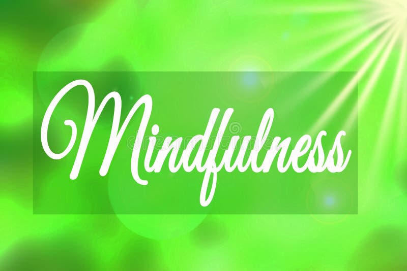 Mindfulness on a Green Background Stock Illustration - Illustration of ...
