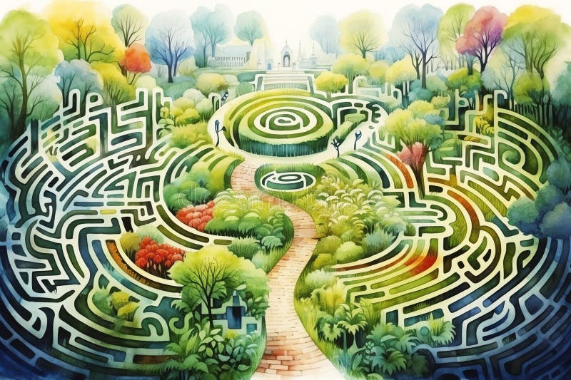 Mindfulness Labyrinth Stock Illustrations – 159 Mindfulness Labyrinth ...