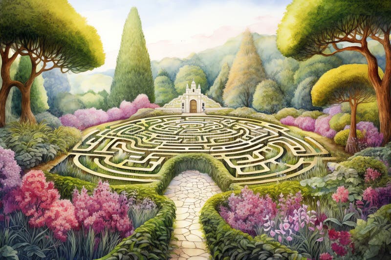Mindfulness Labyrinth Stock Illustrations – 159 Mindfulness Labyrinth ...