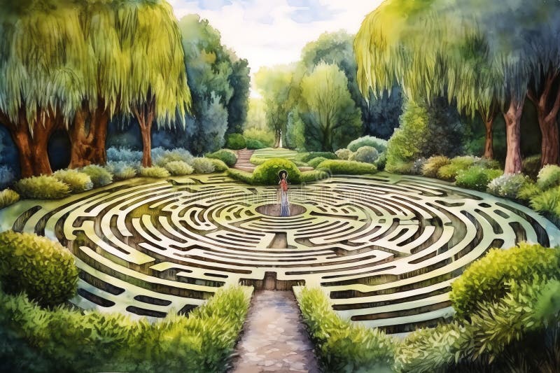 Mindfulness Labyrinth Stock Illustrations – 159 Mindfulness Labyrinth ...