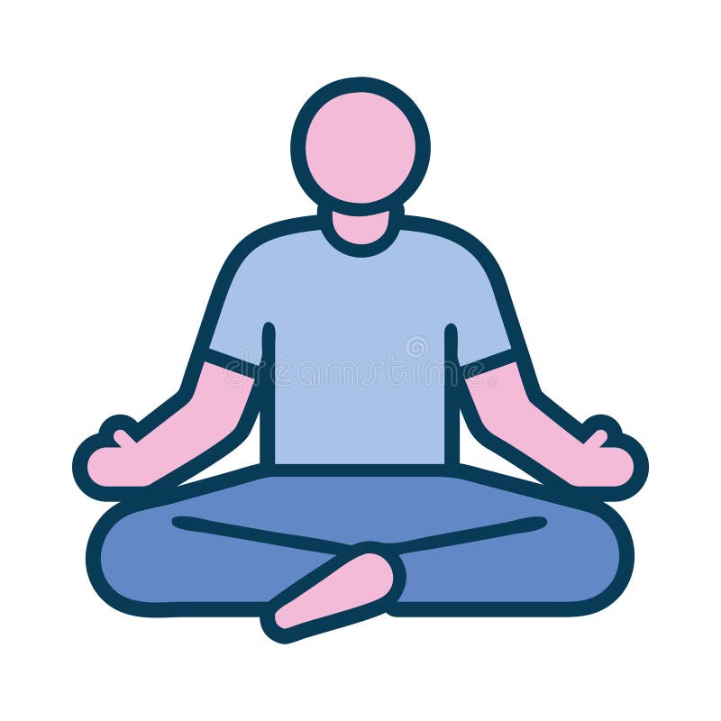 Mindfulness Meditation Yoga Pose Icon Stock Illustration - Illustration ...