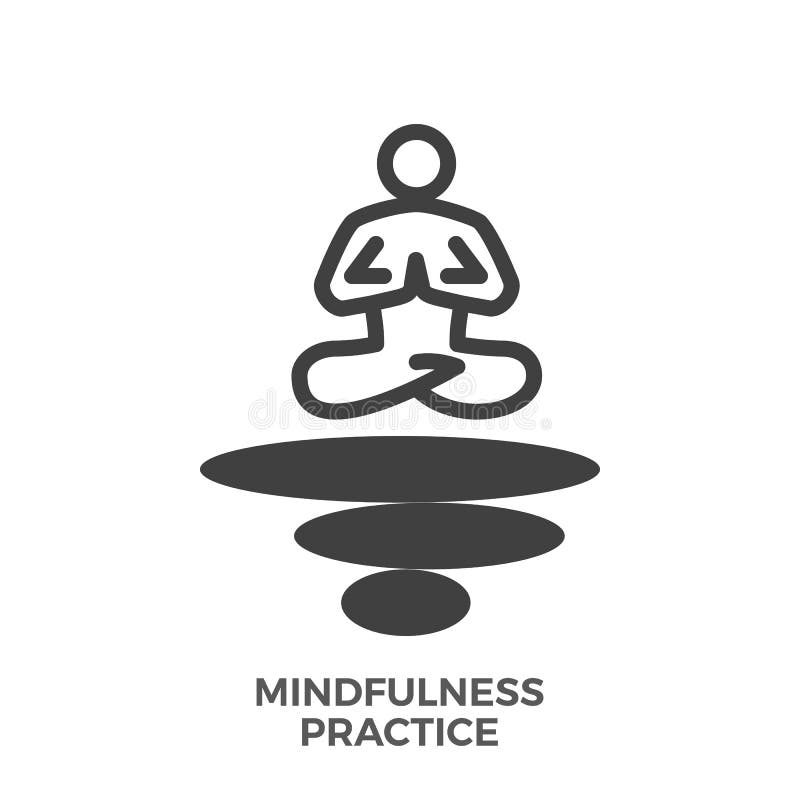 Mindfulness Practice Glyph Vector Icon. Stock Vector - Illustration of ...