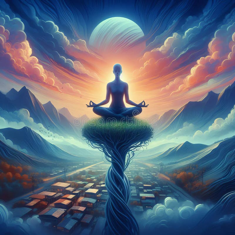 Mindfulness Practicing Being Fully Present and Engaged in the Cu Stock Illustration ...