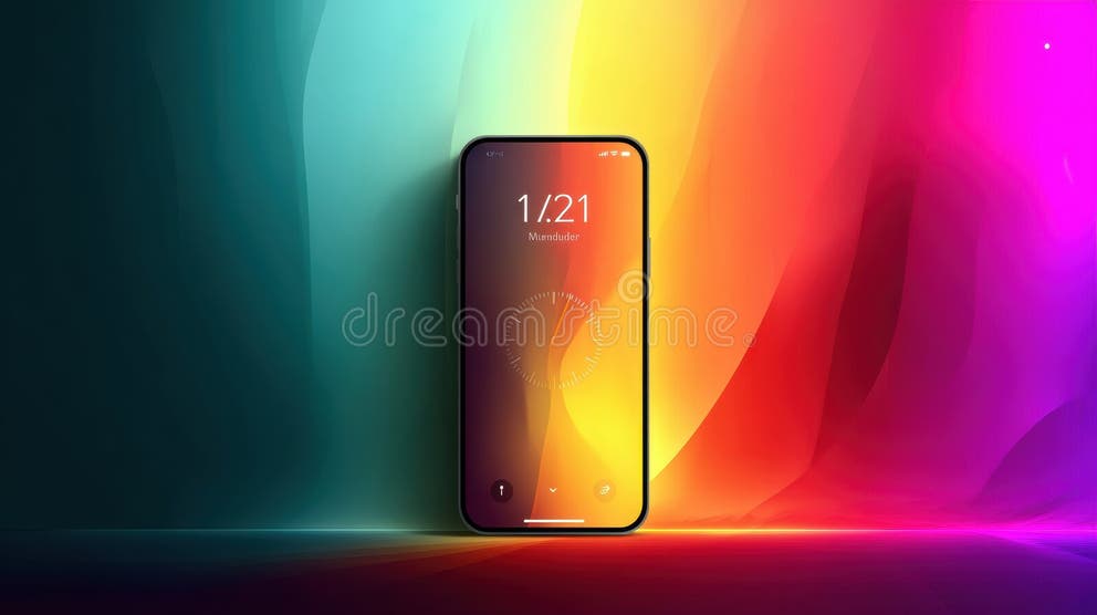 Mindfulness Timer App Displayed on a Smartphone Screen with a Vibrant ...