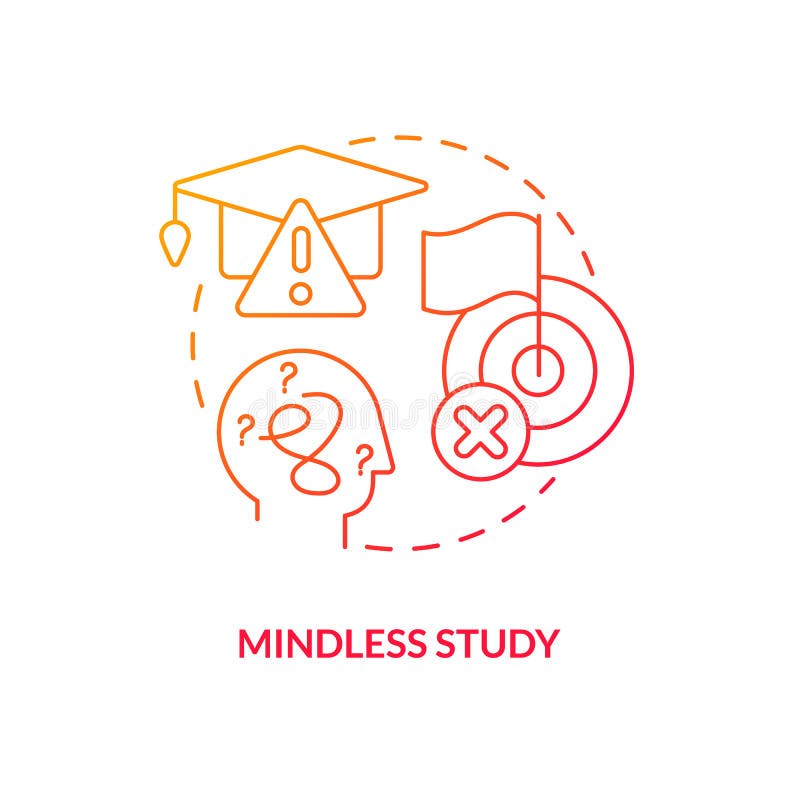 Mindless Study Red Gradient Concept Icon Stock Vector - Illustration of student, linear: 260060730