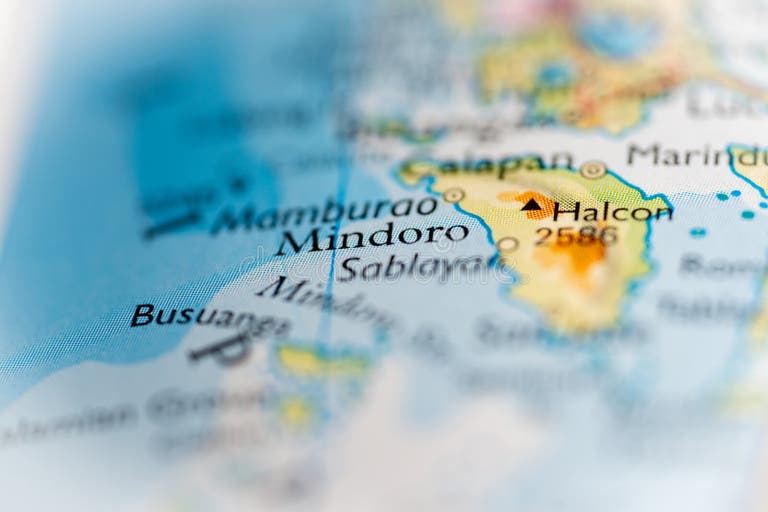 Mindoro, Philippines Highlighted on a World Map Stock Photo - Image of ...