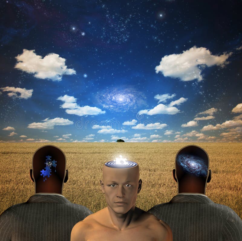 Three Minds stock photo. Image of head, fine, abstraction - 136170490