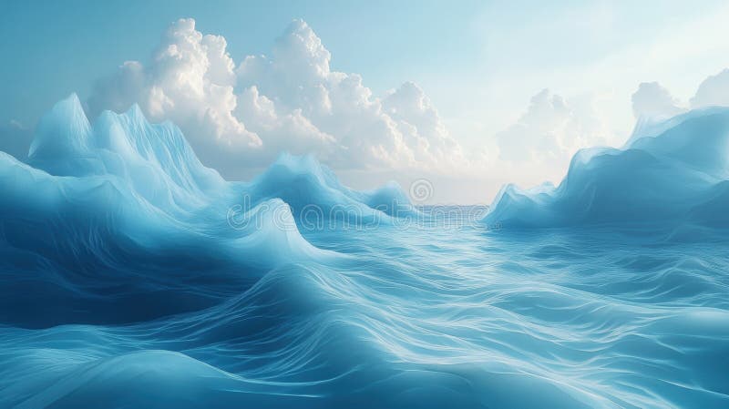 Minds Ocean, Consciousness Portrayed As a Serene Ocean with Thought ...