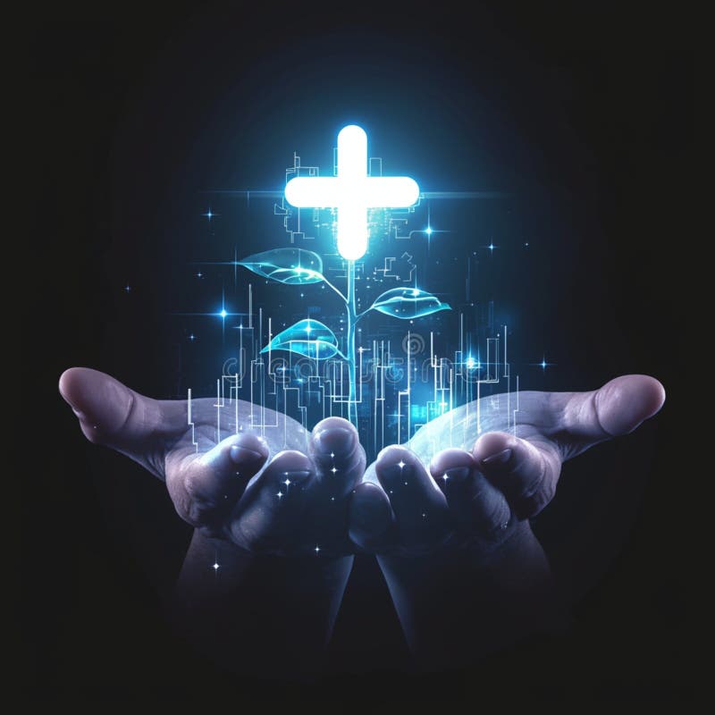 Mindset for Growth Plus Sign in the Hands of Businessman Stock ...