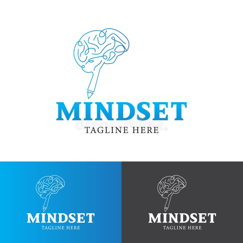 Mindset Logo Design Template. Hard Brain Work Logo Stock Vector ...