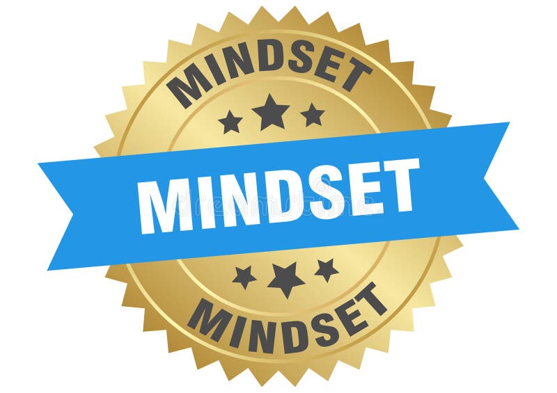 Mindset. Mindset Round Blue and Gold Label Isolated on Transparent ...