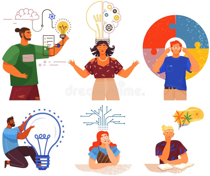 Mindset Types Set Structural, Analytical, Logical and Creative Artistic ...