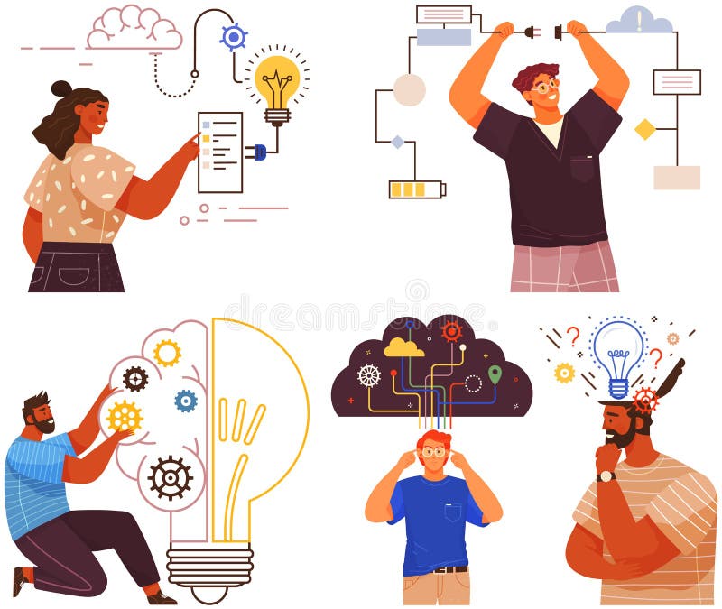 Mindset Types Set Structural, Analytical, Logical and Creative Artistic ...