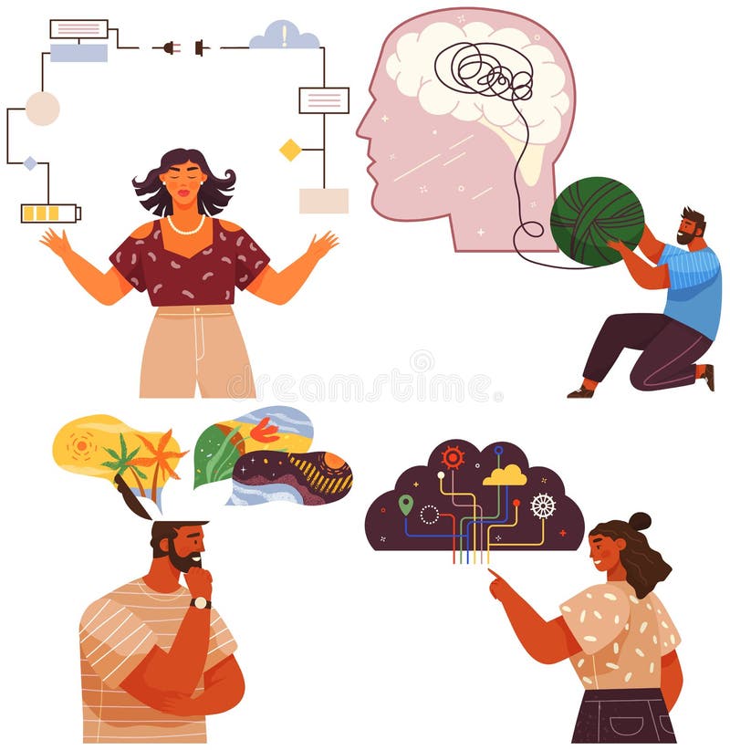 Mindset Types Set Structural, Analytical, Logical and Creative Artistic ...