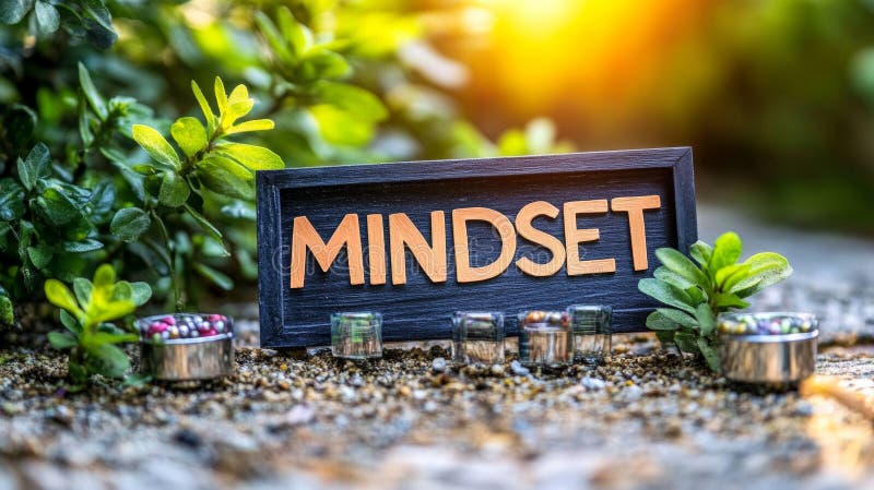 Mindset Word Display with Natural Background Symbolizing Motivation ...