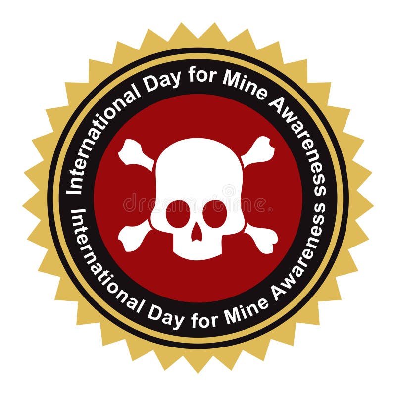 Mine attack awareness stock vector. Illustration of sticker - 373038071
