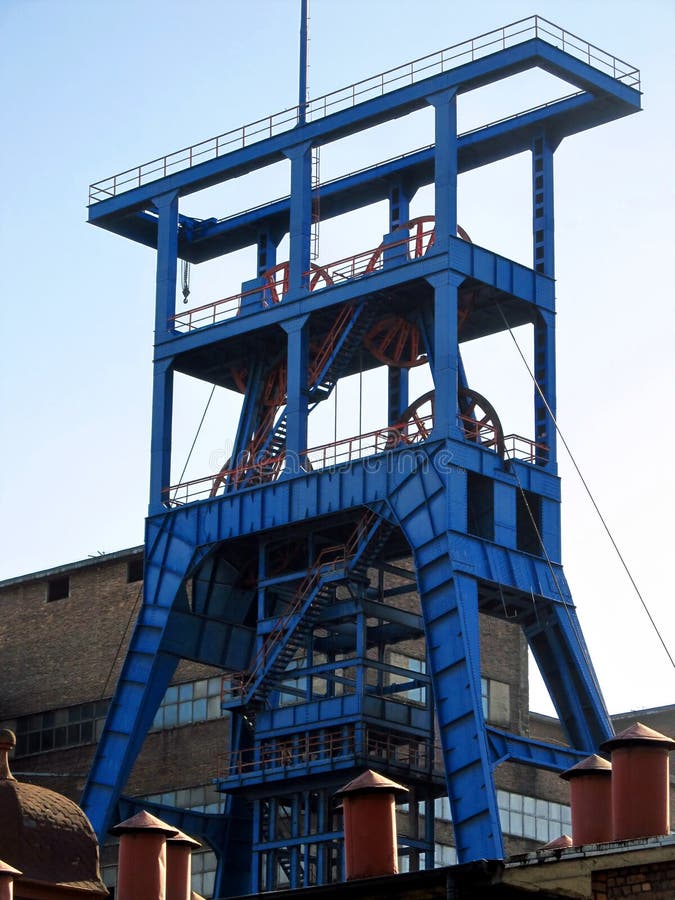 Coal mine - shaft tower. stock image. Image of construction - 22525387