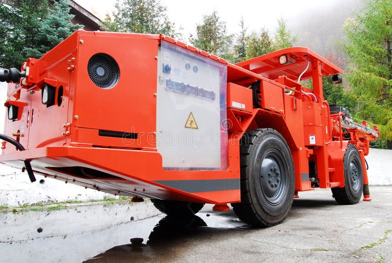 Mine boring machine stock photo. Image of equipment, tires - 3716448