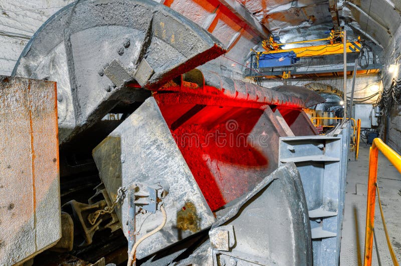 Mine Car Unloader. Device for Unloading Ore from Cargo Mine Train Stock ...
