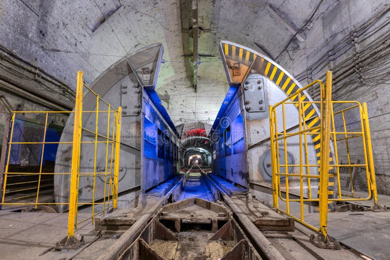 Mine Car Unloader. Device for Unloading Ore from Cargo Mine Train Stock ...