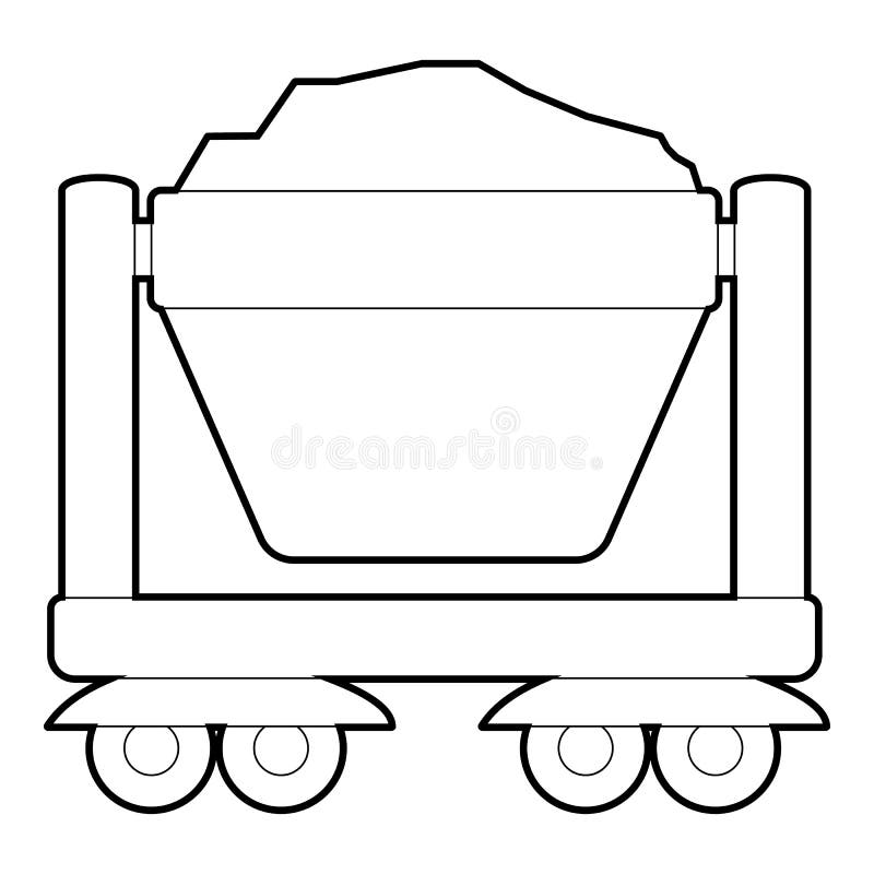 Mine Cart Full of Ore. stock vector. Illustration of truck - 59967215
