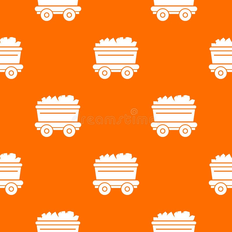 Mine Cart Pattern Vector Orange Stock Vector - Illustration of coal ...