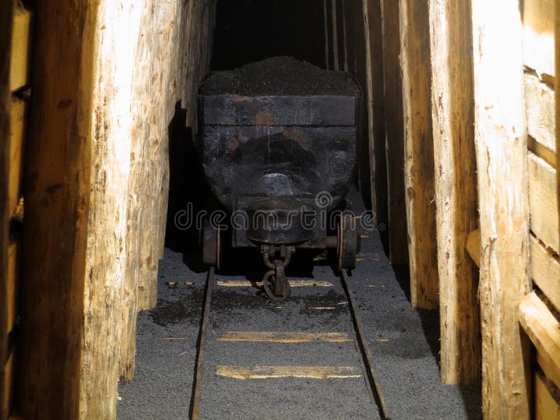 Old Mining Car Inside Tunnel Stock Photo - Image of rail, construction ...