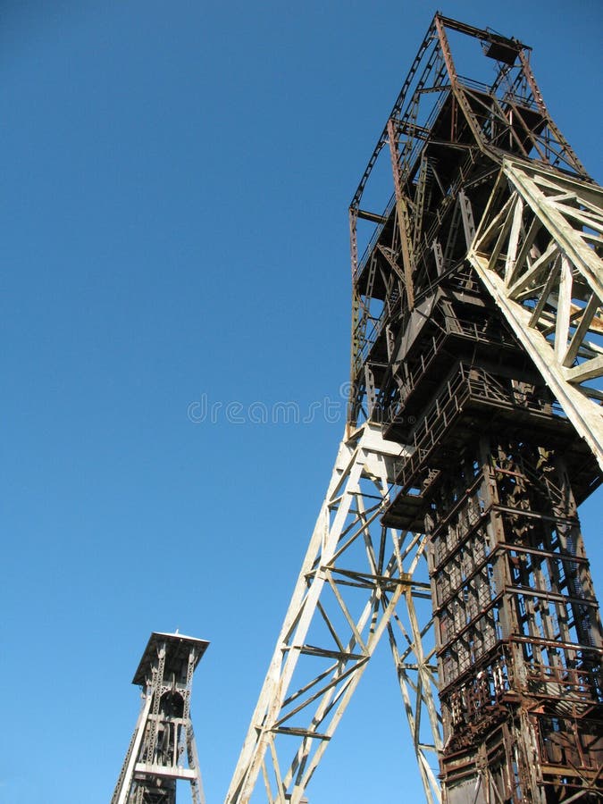 Mine elevator tower stock image. Image of industrial - 11703147