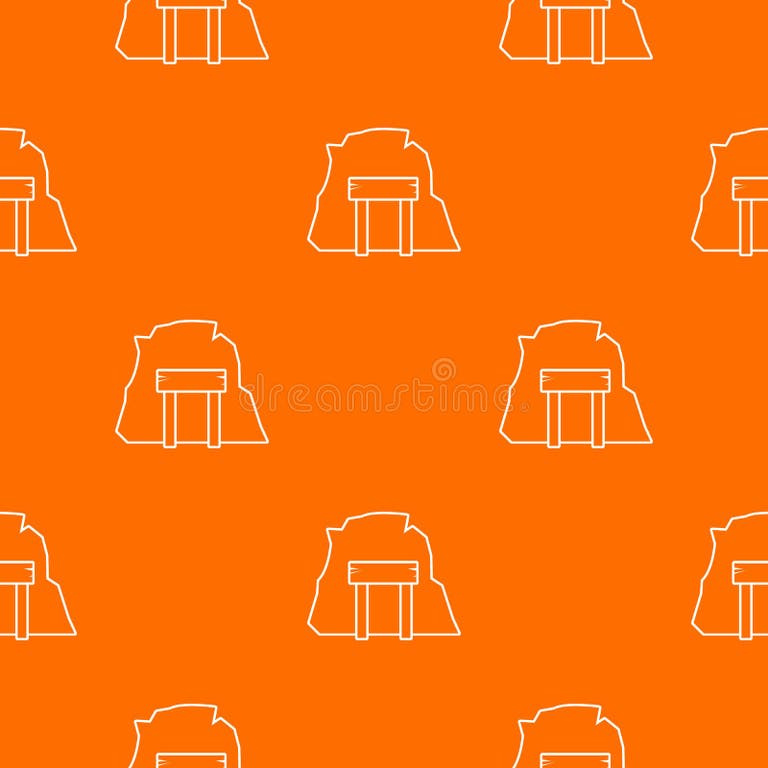 Mine Enter Pattern Vector Orange Stock Vector - Illustration of door ...