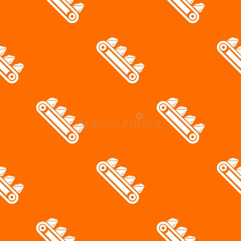 Mine Equipment Pattern Vector Orange Stock Vector - Illustration of ...