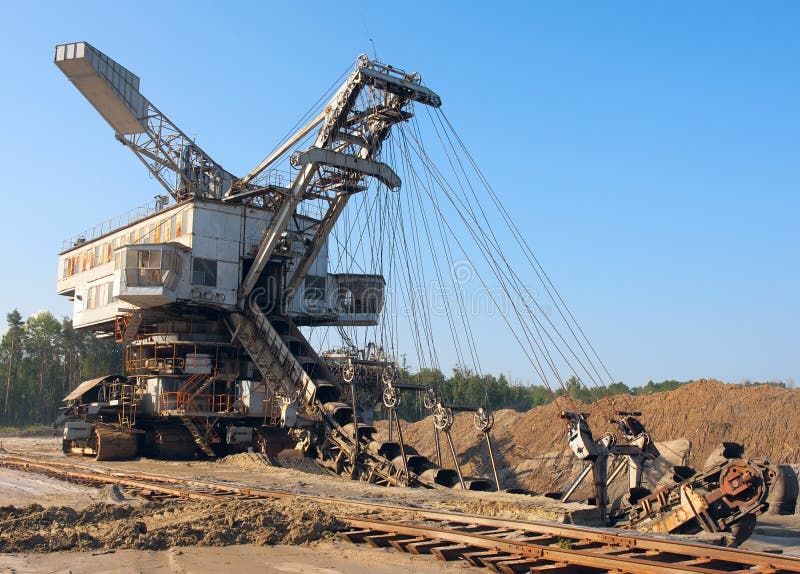 Mining machine stock image. Image of excavation, clouds - 32769099