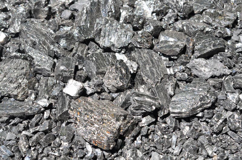 Mine Mining of Coal Anthracite of Various Fractions. Stock Photo ...