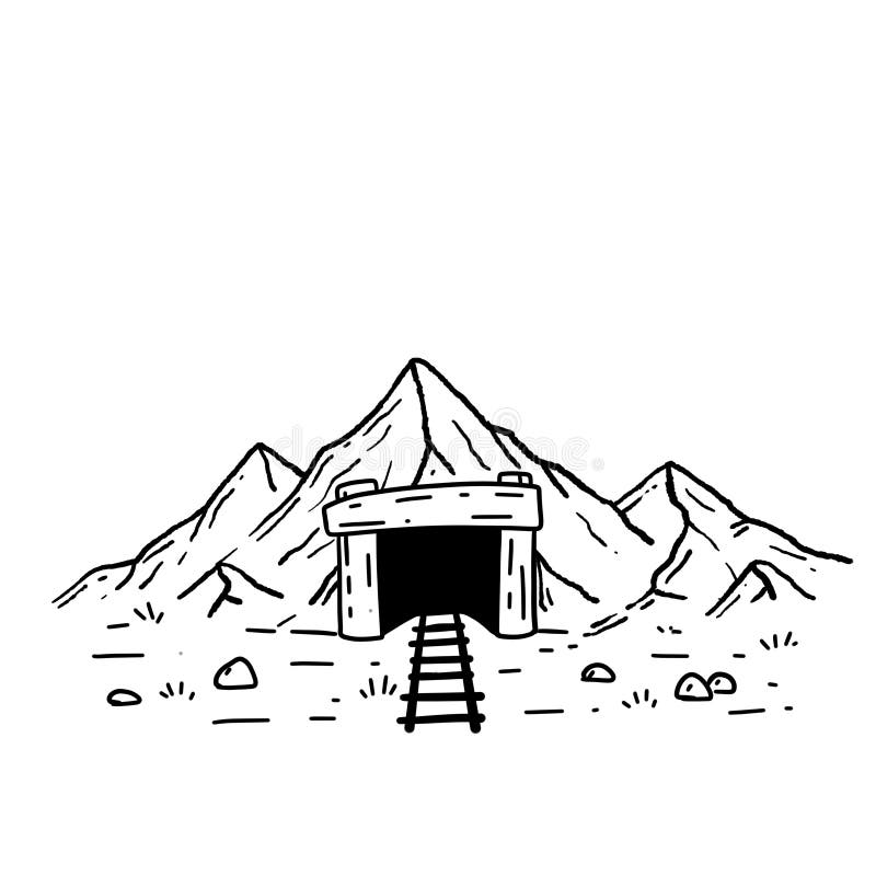 Mine Entrance Mountain Stock Illustrations – 691 Mine Entrance Mountain ...