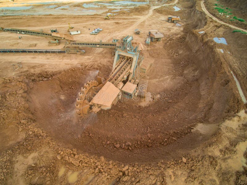 Mine Pits Aerial View stock photo. Image of environment - 85523430
