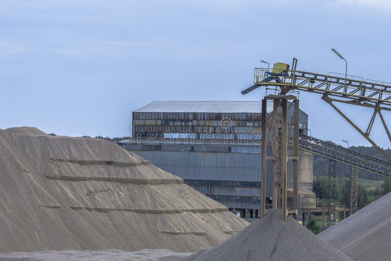 Mine and sand mining.BW stock photo. Image of work, high - 218742510