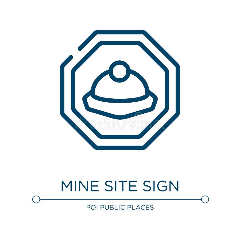 Mine Site Sign Vector Icon on White Background. Flat Vector Mine Site ...